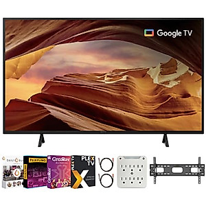 Sony KD55X77L X77L 55 Inch 4K HDR LED Smart TV with Google TV 2023 Bundle with Premiere Movies Streaming + 37-100 Inch TV Wall Mount + 6-Outlet Surge Adapter + 2X 6FT 4K HDMI 2.0 Cable