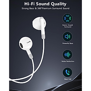 Oceovc iPhone Wired Earbuds with Lighting Connector [No Bluetooth Required/MFi Certified] Built-in Microphone & Volume Control Earphones- iPhone Headphones Compatible with iPhone 14/13/12/SE/11/X/XS