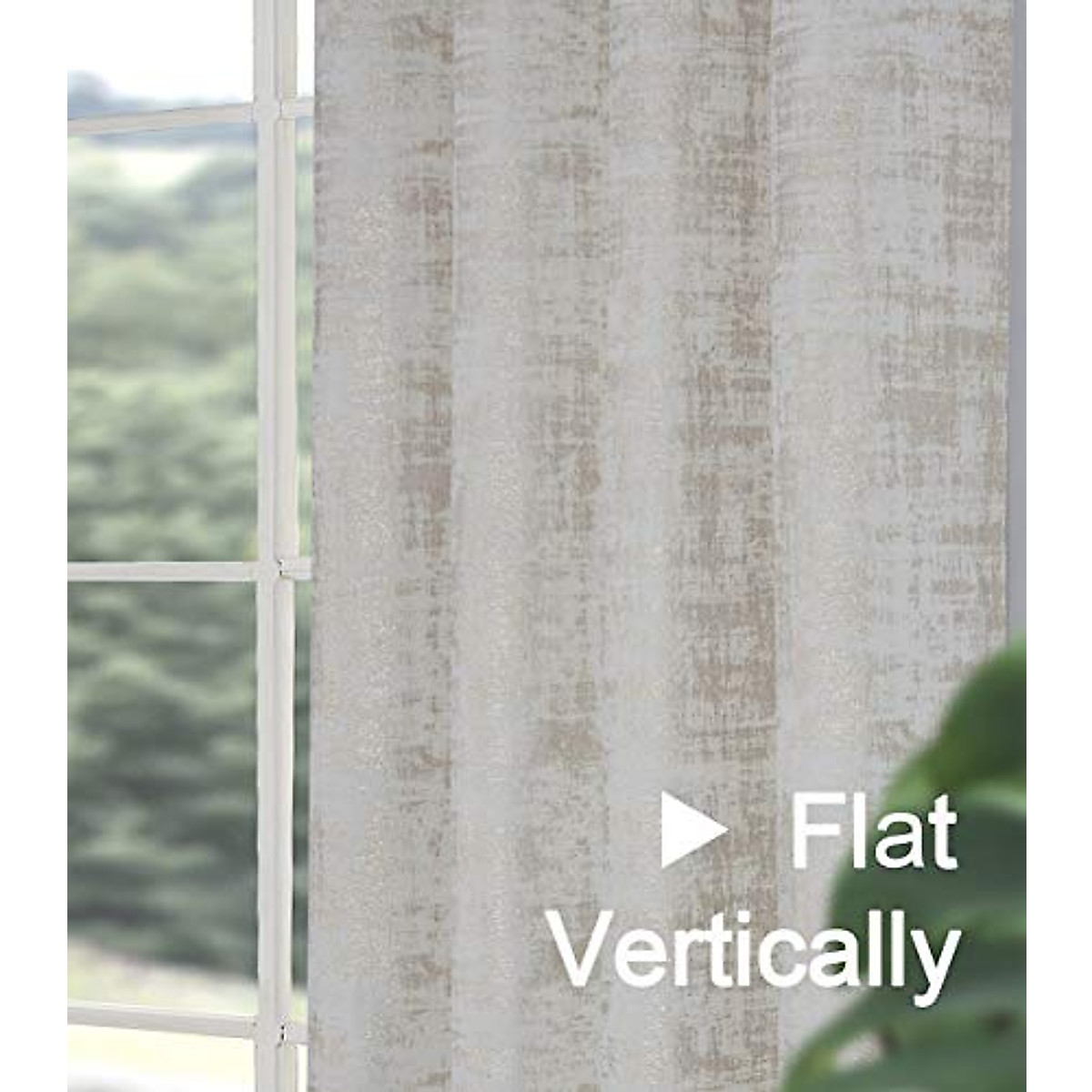 always4u White Soft Velvet Curtains 108 Inch Length Long Luxury Bedroom Curtains Gold Foil Print Window Curtains for Living Room Set of 2