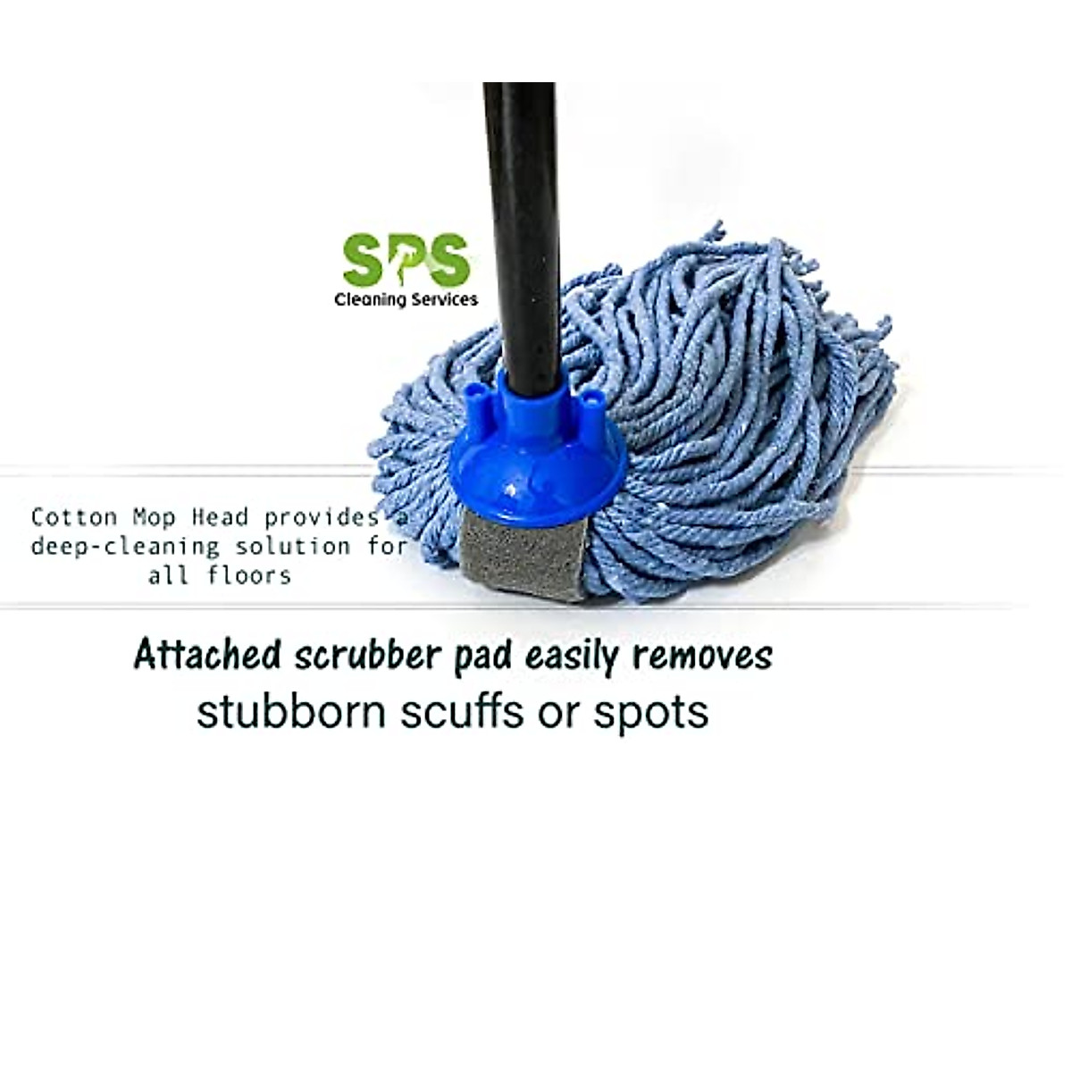 Screw Mop Head Replacement Cotton String Mops for Floor Cleaning Traditional Deck Refill Blue Removable Professional