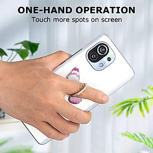 KJYF Phone Case for Moxee m2160 (6.0"), Full Body Soft TPU Shockproof Protection Case with 360° Rotation Ring Kickstand Anti-Scratch Bumper Back Cover for Moxee m2160 - Rose Flower