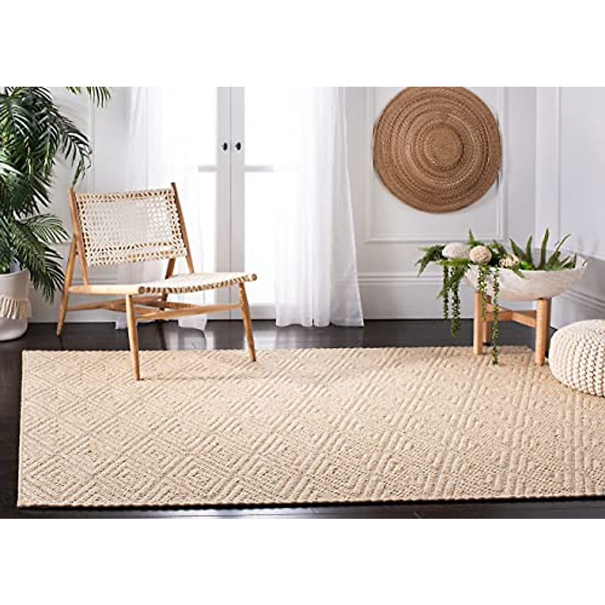 SAFAVIEH Palm Beach Collection Area Rug - 5' x 8', Beige & Beige, Sisal Design, Non-Shedding & Easy Care, Ideal for High Traffic Areas in Living Room, Bedroom (PAB360A)