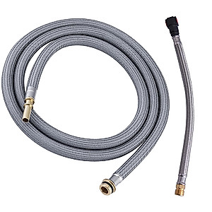 88624000 Pull-out Hose for Hansgrohe Kitchen Faucets, Kitchen Sink Faucet Replacement Parts, Pull-down Spray Hose Replacement with Brass Connectors, 59-Inch + 10.5-Inch