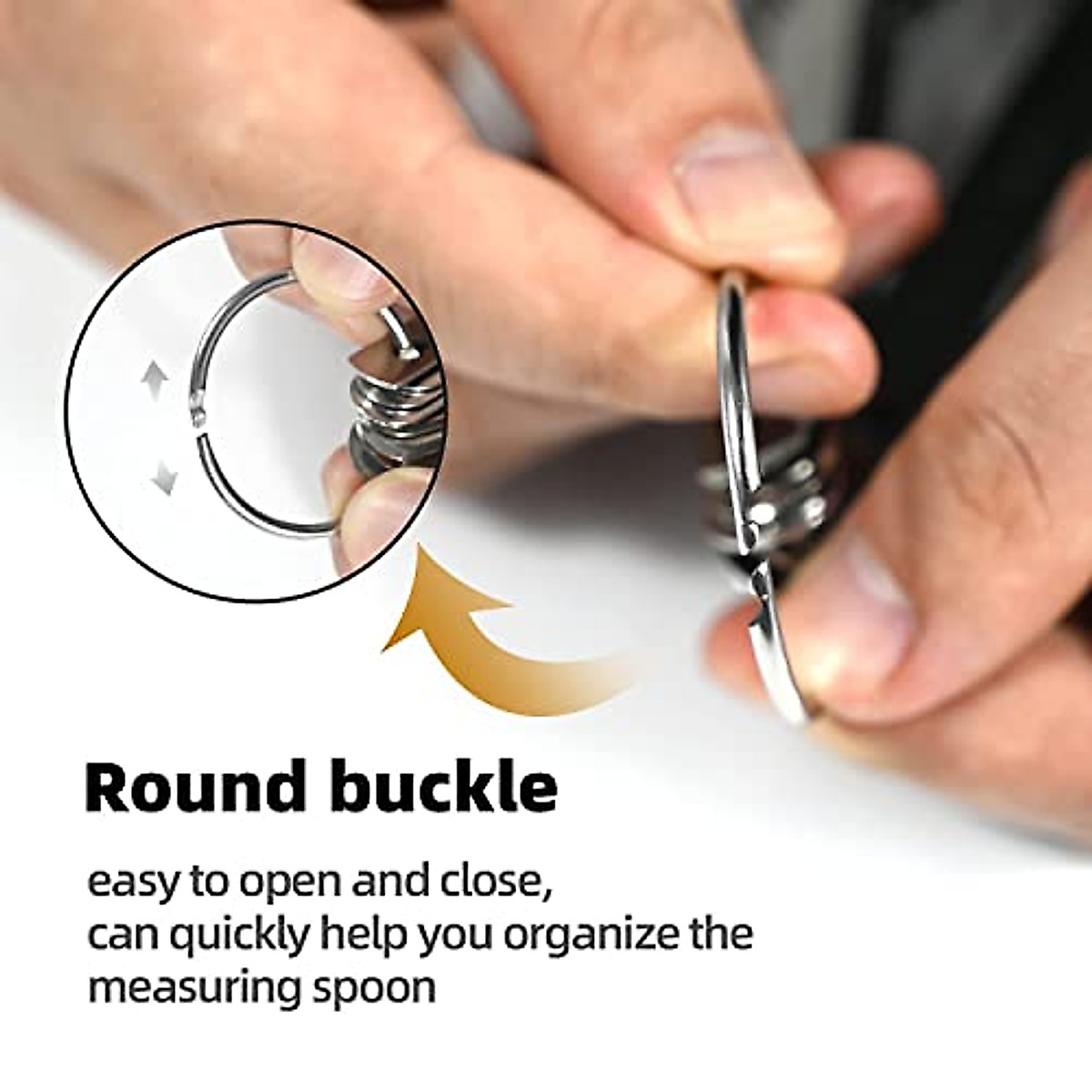 Measuring Spoons Set, Stainless Steel Teaspoon Measuring Spoons for Measuring Dry and Liquid Ingredients, Tablespoon Measure Spoon Set of 6 with Bonus Leveler, Dishwasher Safe