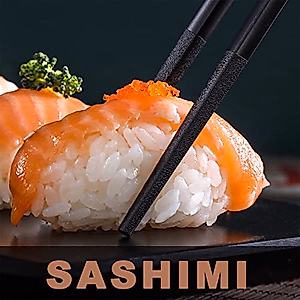 HuaLan Fiberglass Chopsticks Series - Japanese Non-Slip Chopstick, Reusable Chop Sticks Dishwasher Safe, 5 Pairs, Gift Set, 9.9 Inches