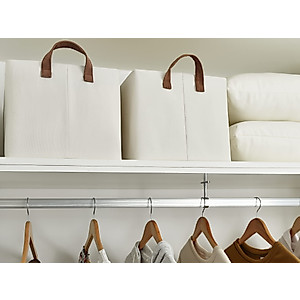 StorageWorks Storage Bins for Shelves and Fabric Storage Box with PU Handles