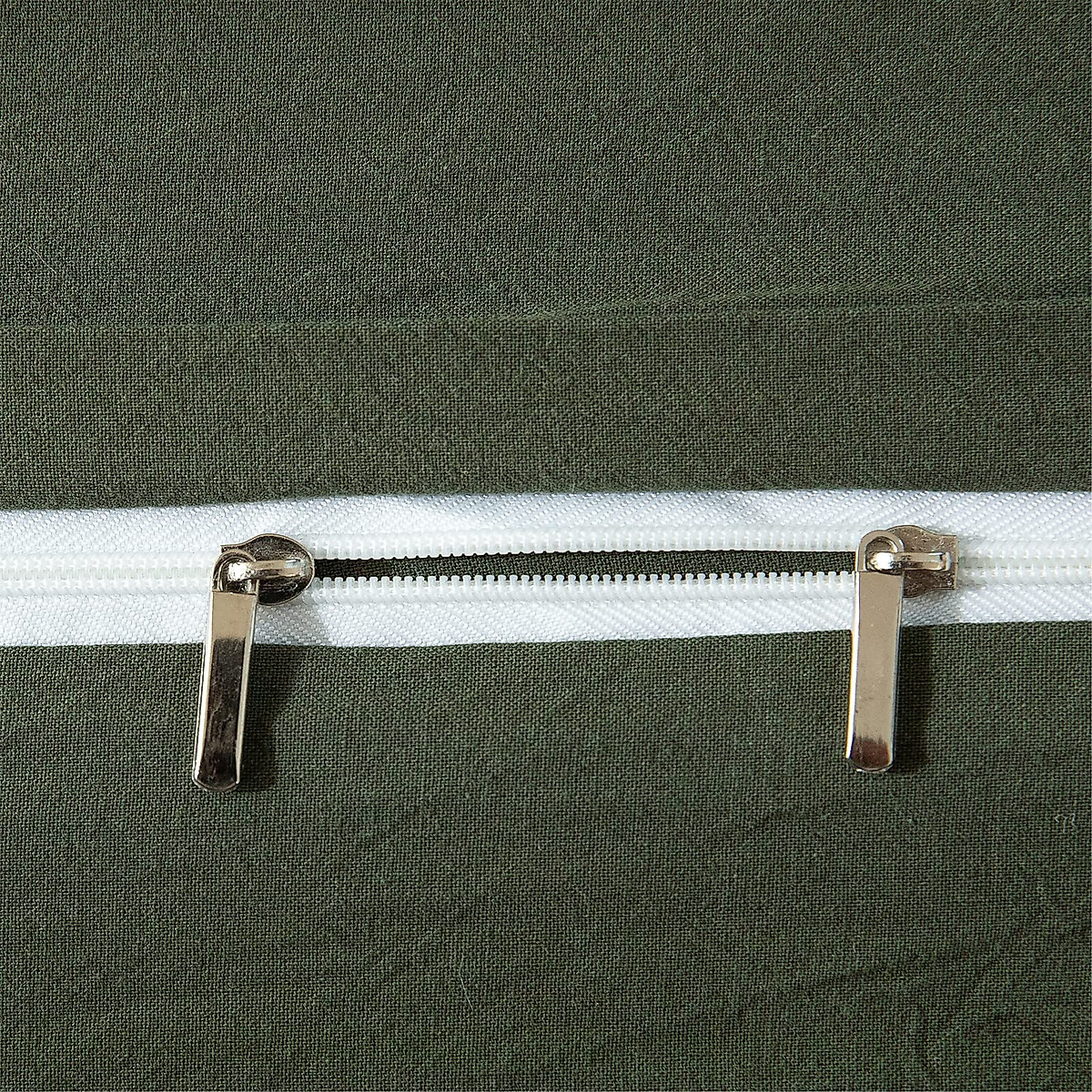 Dark Green Duvet Cover Queen, 100% Washed Cotton Linen Like Textured 3 Pieces Bedding Set, Queen Duvet Dark Green, Luxury Relaxed Feel Natural Wrinkled Breathable Soft Comfy (Dark Green, Queen)