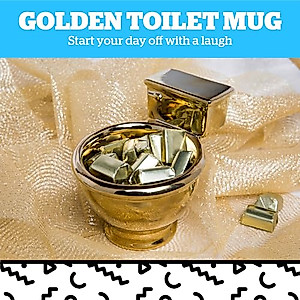 BigMouth Inc. Golden Toilet Mug, Novelty Coffee Mug, 10 oz, Extra Large