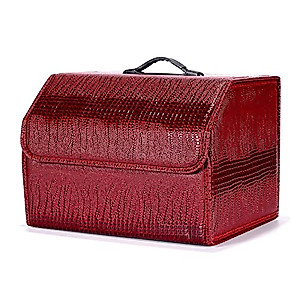 GAFENO Car Trunk Storage Box Luxury Folding Car Organizer Box Multifunction PU Leather Storage Bag Auto Accessories