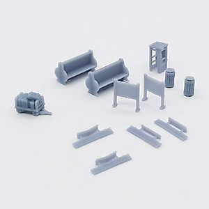 Outland Models Railway Scenery Train Station Passenger Platform with Accessories (Full-Covered) 1:160 N Scale