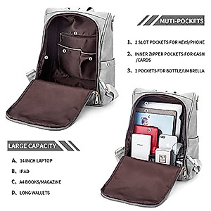 Oyifan Women Backpack Purse PU Leather Anti-theft Casual Shoulder Bag Bookbag Purse Fashion Ladies Satchel Bags