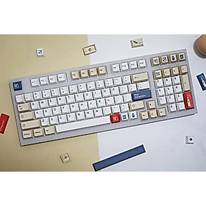 Cmokifuly Soymilk Keycaps Cherry Profile Keycaps Custom Keycaps for Mechanical Keyboard,136 Keys Set PBT Keycaps Dye Sublimation Keycaps (Soymilk)