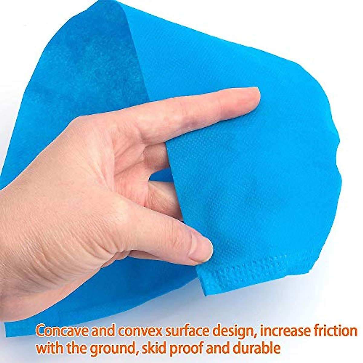 100pcs (50 Pairs) Non-woven Fabric Disposable Shoes Covers Elastic Band Breathable Dustproof Anti-slip Shoe Covers(Blue)