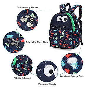 SUN EIGHT Toddler Backpack, Cute Dinosaur Backpack, Kids Backpack Small Cartoon School Bookbags Travel Bags for Baby Girl Boy For 1-5 Years old