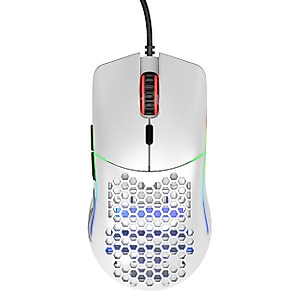 Glorious Gaming Model O Wired Gaming Mouse 67g Superlight Honeycomb Design, RGB, Pixart 3360 Sensor, Omron Switches, Ambidextrous - Matte White