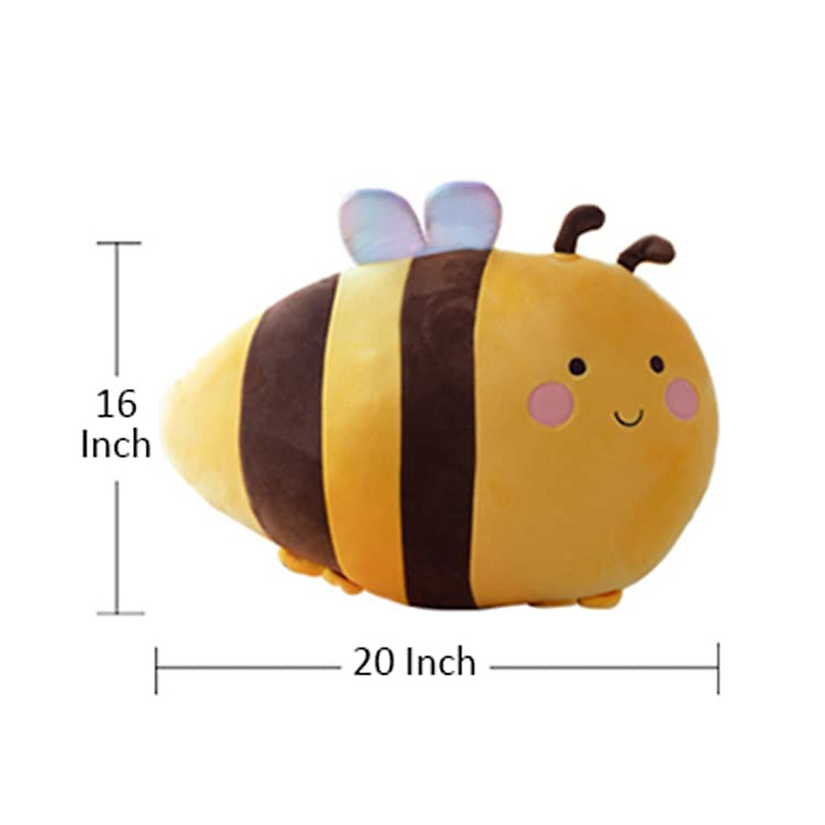 20 Inch Plush Bumblebee Stuffed Animal Bumble Bee Hugging Pillow Honey Bee Plushies Throw Pillow Bee Anime Gift for Kids and Lovers in Birthday,Valentine's Day,Christmas...