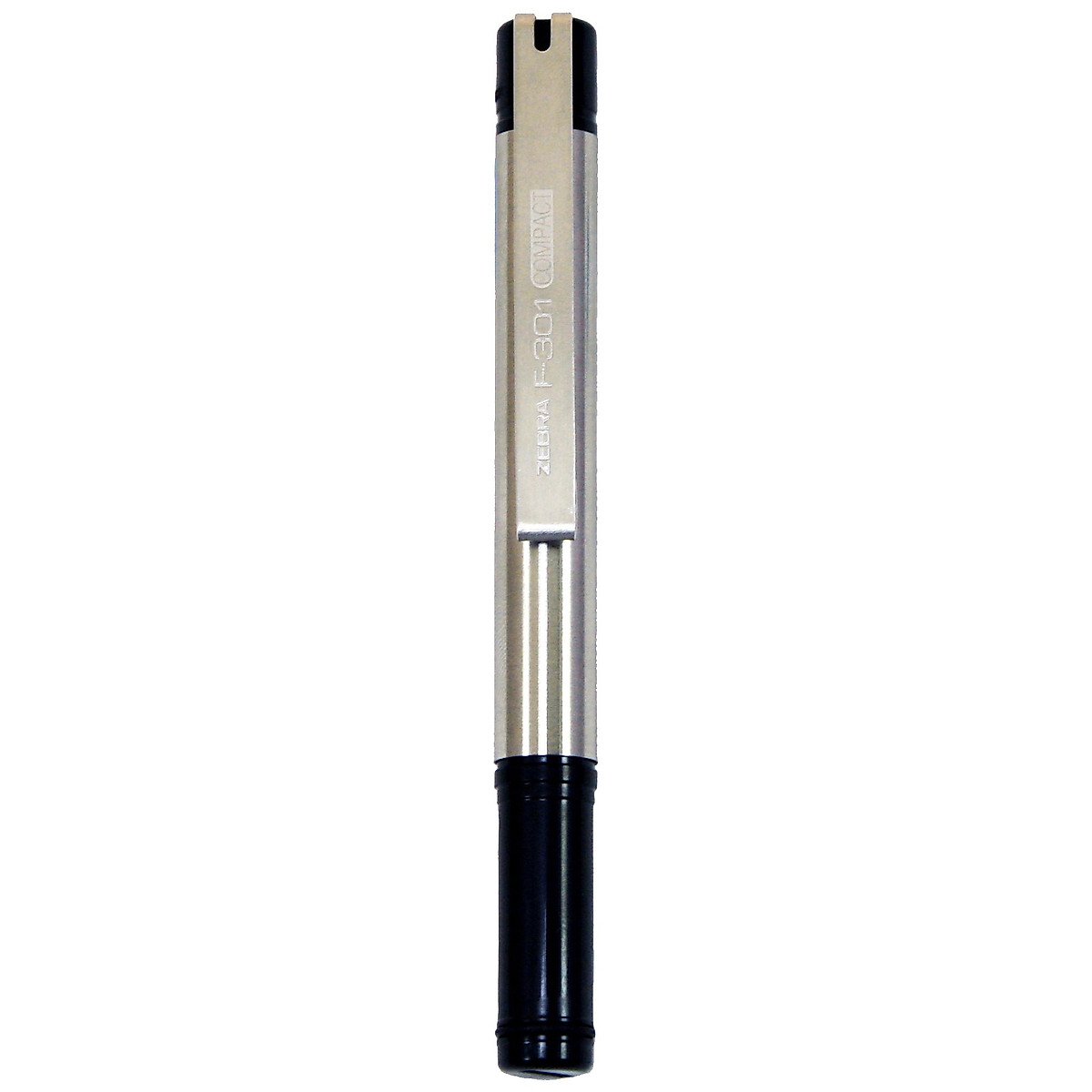 Zebra Pen F-301 Compact Retractable Ballpoint Pen, Stainless Steel Barrel, Fine Point, 0.7mm, Black Ink, 2-Pack