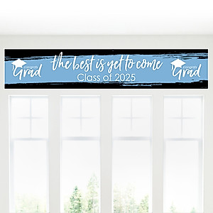 Big Dot of Happiness Light Blue Grad - Best is Yet to Come - Light Blue 2023 Graduation Party Decorations Party Banner