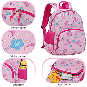 Ryushoyo Cute Toddler Backpack Kids Preschool Bag Skeleton Dinosaurs Mini Travel Bag for Baby Boy Child Daycare Nursery with Chest Strap for 1-6 Years Green Black