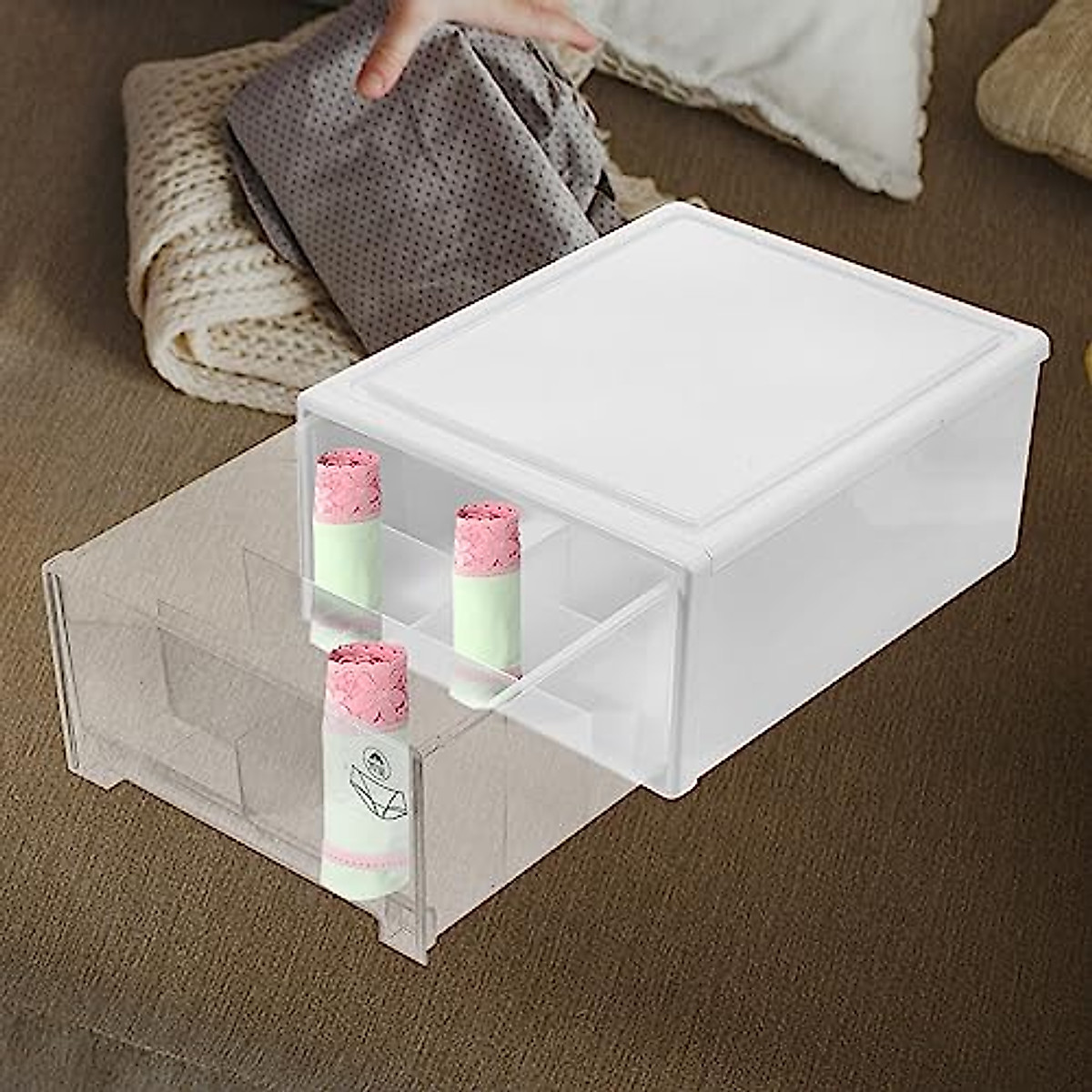 Alipis Underwear Drawer Organizer Sock Bra Storage Boxes Foldable Dresser Closet Organizers for Storing Bras Underpants Ties Belts Baby Clothes Dress Gloves Sock Storage Case
