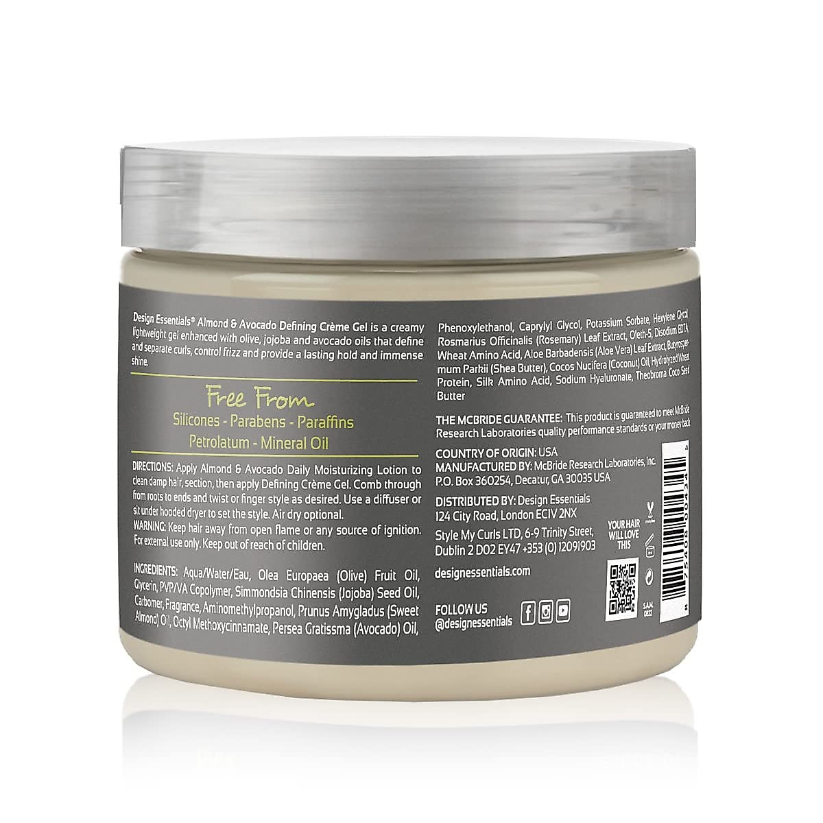 Design Essentials Natural Almond & Avocado Curl Defining Creme Gel For All Curl Types - 16 Oz