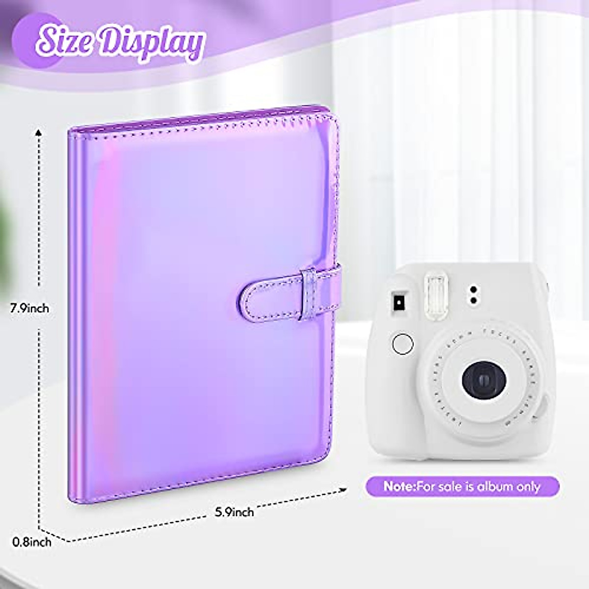 Ablus 128 Pockets Mini Photo Album for Fujifilm Instax Mini Camera, Polaroid Snap, Z2300, SocialMatic Instant Cameras & Zip Instant Printer (Nebula Purple)