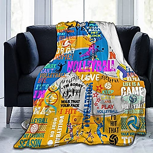 Volleyball Throw Blanket - ​Super Soft Volleyball Blanket for Men Women Gifts 50x60 Inches