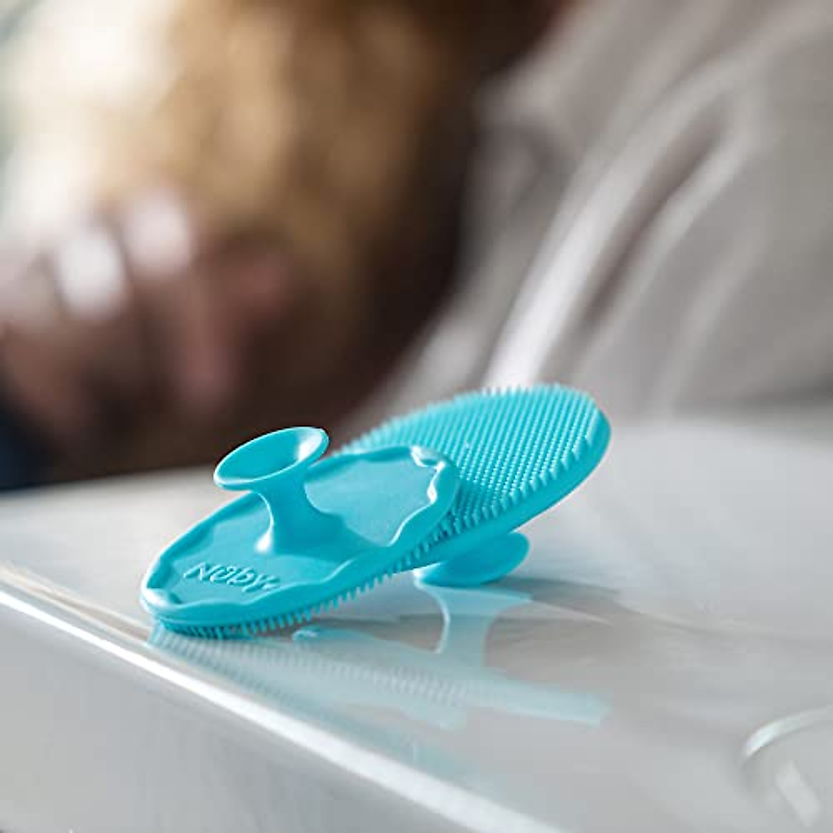 Nuby Scrubbies Silicone Bath Brush with Built-in Handle, 2 Count