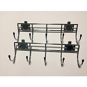 Home Storage Space HSS Wire Shelving 16" Wide Side bar w/5 Hooks, no Collar, add-on, Chrome, 2-Pack