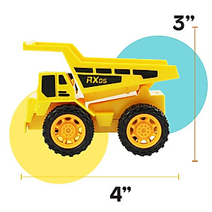 Boley Builders Play Set - 24 Piece Kids Construction Toys with Bulldozer, Dump Truck, Front Loader and Backhoe Toy Trucks, Diecast Signs, Pretend Rubble and Construction Workers - Excavator Toy Trucks