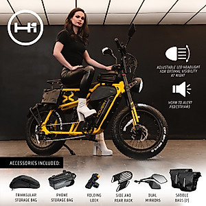 Hover-1 Altai Pro R750 Electric Bicycle with 28 mph Max Speed, 750W Motor, Average Range of 55 Miles, and Accessories Electric Bike for Adults & Teens