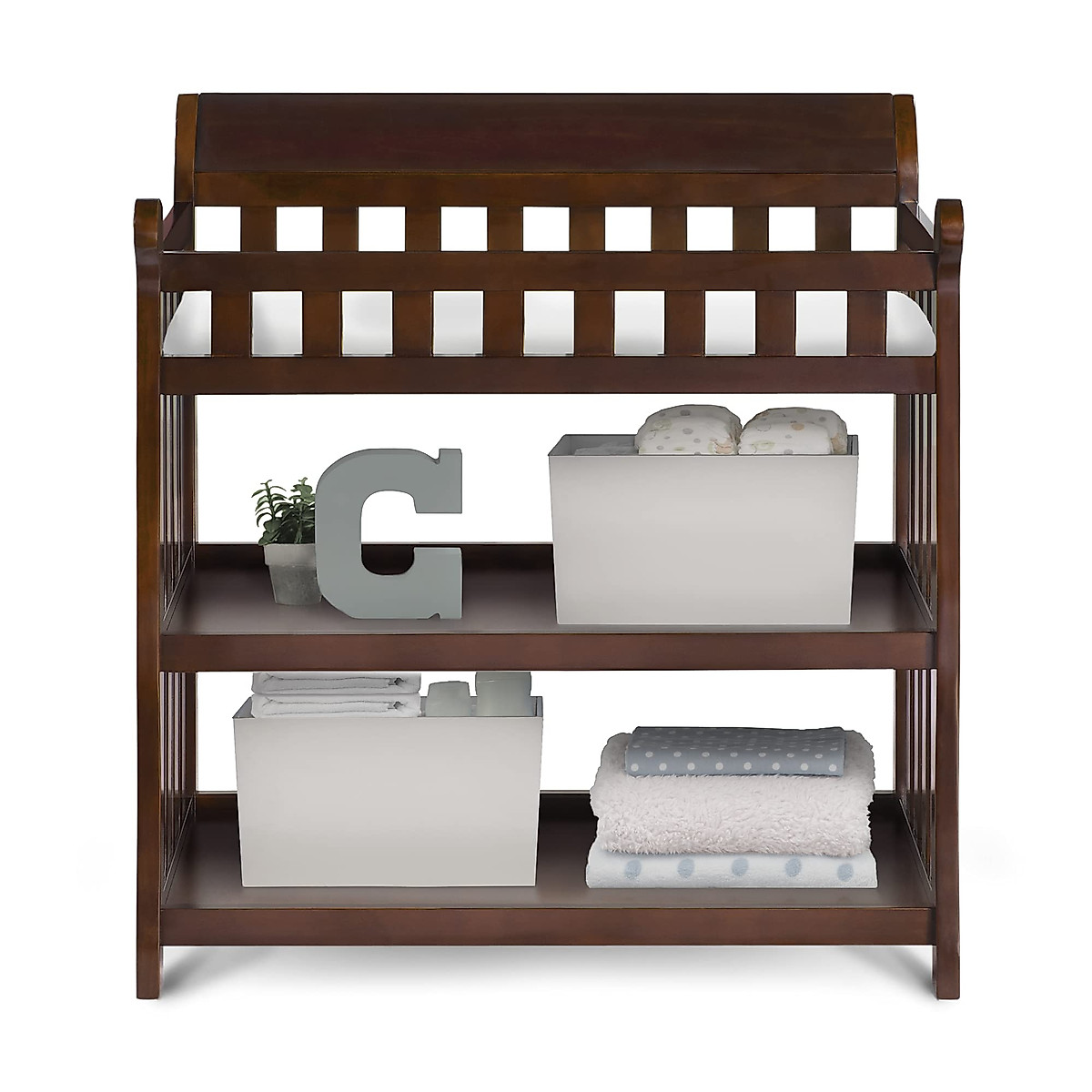 Delta Children Eclipse Changing Table with Changing Pad, Black Cherry