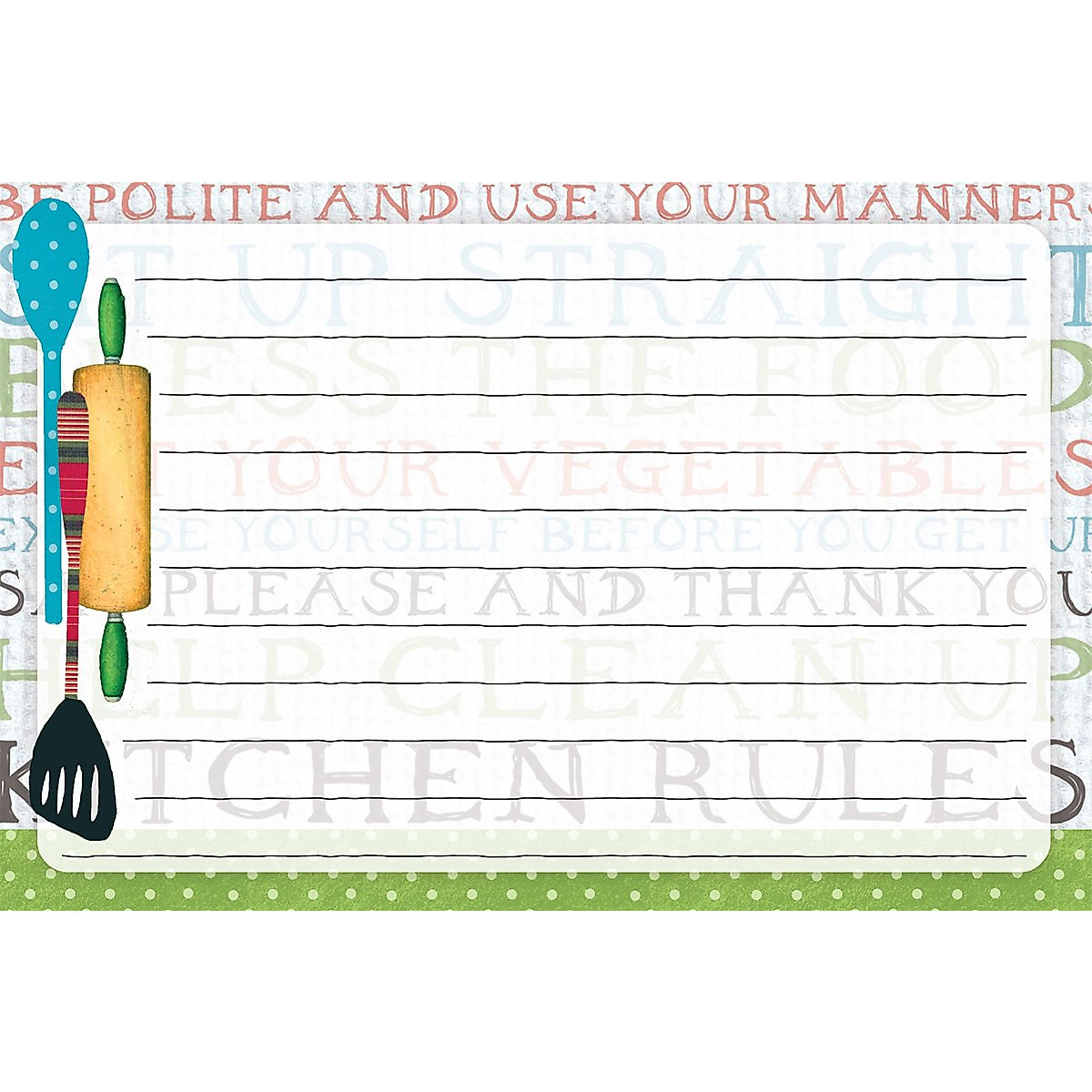 Lang 2015101 Kitchen Rules Recipe Card by Susan Winget, 4" x 6", Assorted
