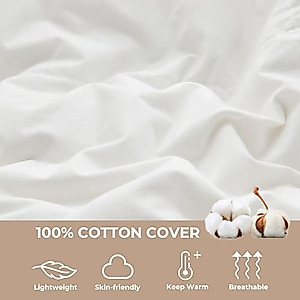 ROSE FEATHER Toddler/Travel/Crib Goose Down Comforter Duvet/Blanket Multifunctional,100% Organic Cotton & Washable Unisex Kids,All Season,White 47x60