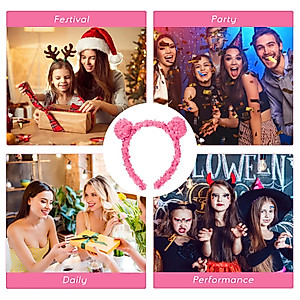 STOBOK Cute Headbands, 6pcs Bear Ears Headbands Makeup Headbands Costume Cute Fluffy Hair Hoops Hair Accessories Party Favor Headwear for Cosplay Supplies Bear Ears Hair Hoops