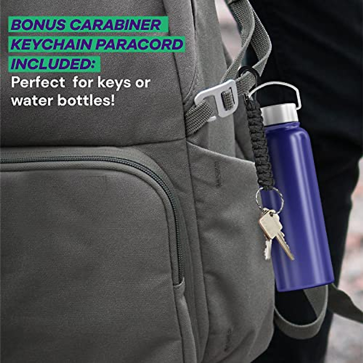 TALINGO TOTE – Gym Water Bottle Pouch with Phone Holder, Secure Zipper Pocket, Card Holder and Key Holder. Ideal Water Bottle Accessories for Gym - Water Bottle Phone Holder for Gym - Large Blue