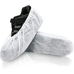 100Pcs Waterproof Shoe Covers for Rain Boot Cover - 50Pairs Disposable Shoe Covers White Shoe Protector Cover Medical Boot Cover Rain Shoes Cover - Sneaker Covers for Rain Non Slip Covers for Shoes