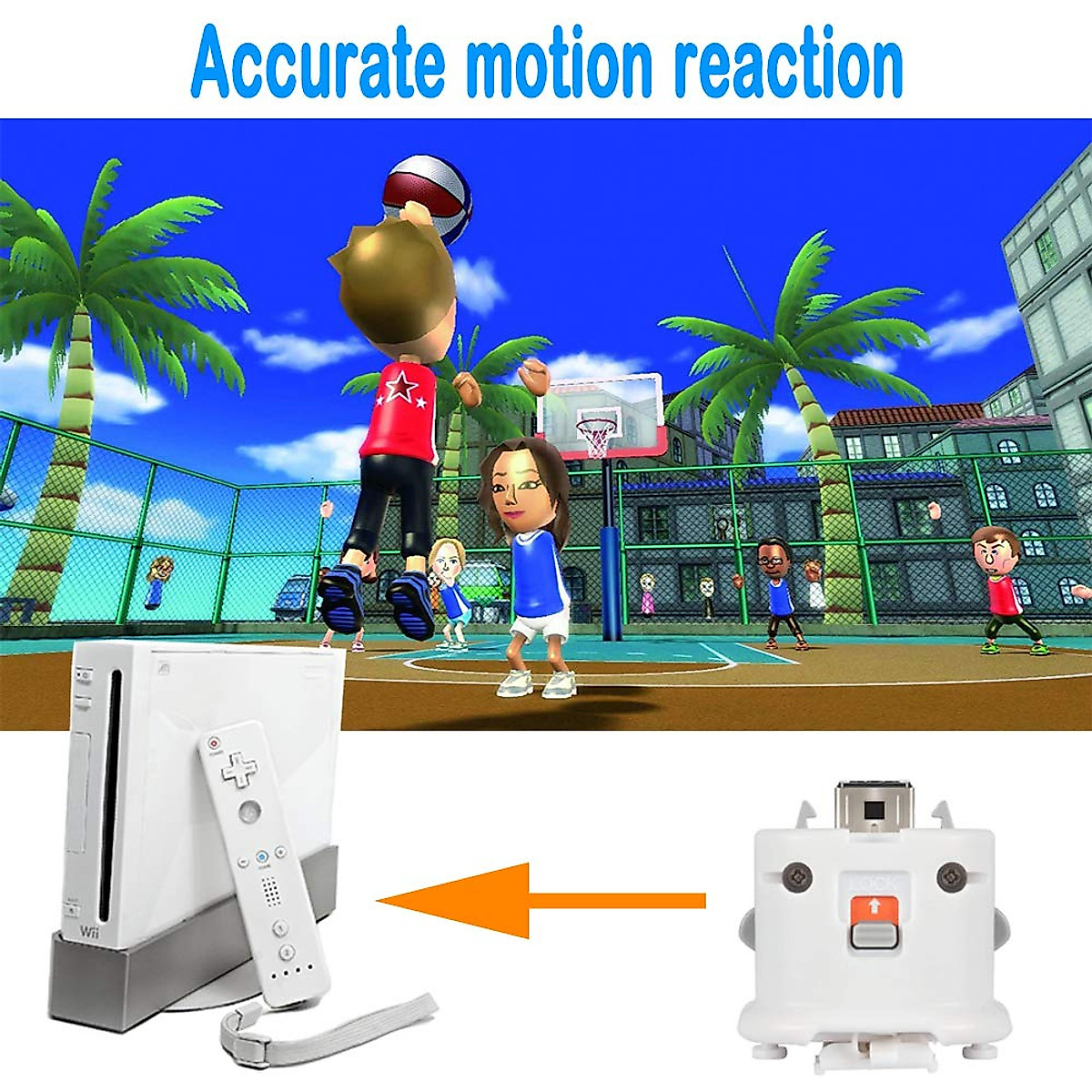 LACTIVX Wii Motion Plus Adapter, 2 Packs Upgraded Motion Attachment for Wii Remote Controller (White)