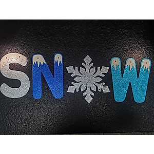 MZ.ogm Glittery Let it Snow Banner with Snowflake Garland Snowflake Decorations Let it Snow Decorations Winter Wonderland Decorations Happy Holidays Banner