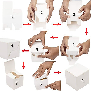 XCXGYCA White Gift Boxes 12 Pack 8x8x8 IN Small Gift Boxes With Lids for Birthday Party Gift Boxes, Bridesmaid Proposal Gift,Christmas Gift Boxes,Graduation, Holiday, With 12 Thank You Stickers &