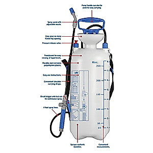 Rainmaker Multi-Purpose Pressure Pump Sprayer - For Home and Garden Applications, Easy-Pour No Mess Funnel Top, 2 Gallon