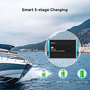Renogy 12V 60A DC to DC On-Board Battery Charger for Flooded, Gel, AGM, and Lithium, Using Multi-Stage Charging in RVs, Commercial Vehicles, Boats, Yachts, 60A