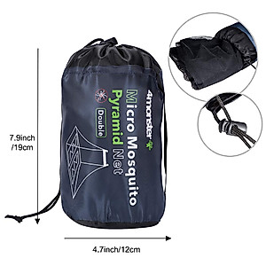 4Monster Camping Net with Carry Bag, Compact and Lightweight, Fits Bed,Sleeping Bags,Tent (Double)