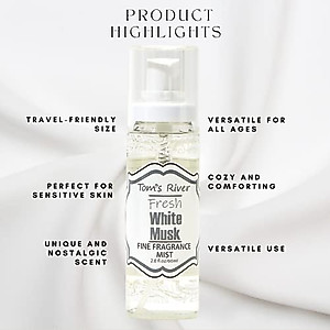 Infinix White Musk - Fine Fragrance Mist - 2 fl oz/60ml, Body Spray for Women, Gentle and Long Lasting Perfume for Men & Women, For Daily Use, Summer Ready