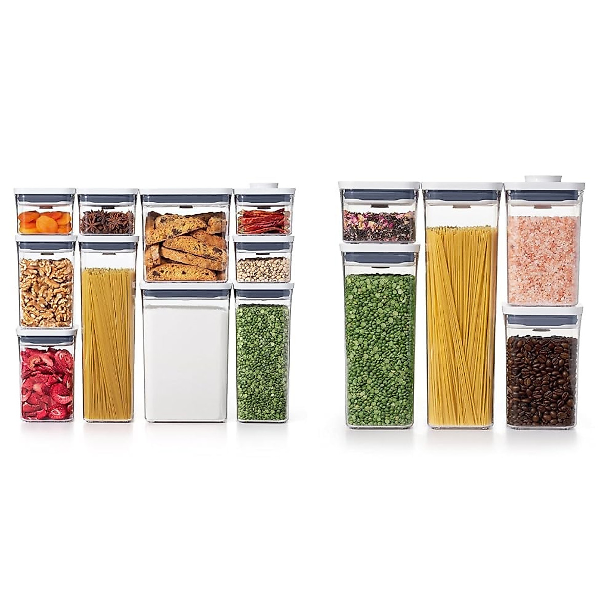 OXO Good Grips 10-Piece POP Container Set (White) and OXO Good Grips 5-Piece POP Container Set
