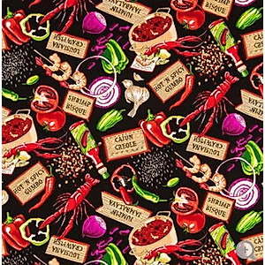 Potholder set in a Lobster and Shrimp Cajun Fabric Print by Sewuseful Studios