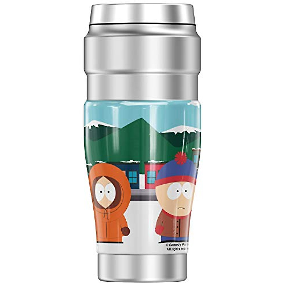 THERMOS South Park Cartman, Stan, Kyle, Kenny Town Pose STAINLESS KING Stainless Steel Travel Tumbler, Vacuum insulated & Double Wall, 16oz