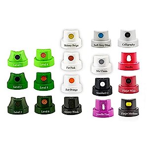 Spray Paint Caps Compatible with Montana Cans | Master Cap Set Includes 18 Caps