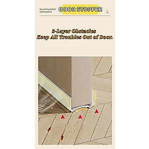 2-Pack Door Draft Stopper PVC Adjustable Length 37" Easy to Install Door Bottom Gap Filler