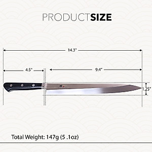 JCK ORIGINAL Kagayaki Japanese Chef’s Knife, KG-18 Professional Yanagiba 240mm(Sashimi, Sushi Knife), VG-1 High Carbon Japanese Stainless Steel Pro Kitchen Knife with Ergonomic Pakka Wood Handle